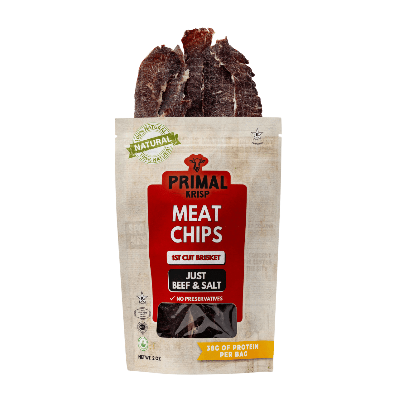 Primal Krisp | Kosher Meat Chips. High Protein. Snack Primal.